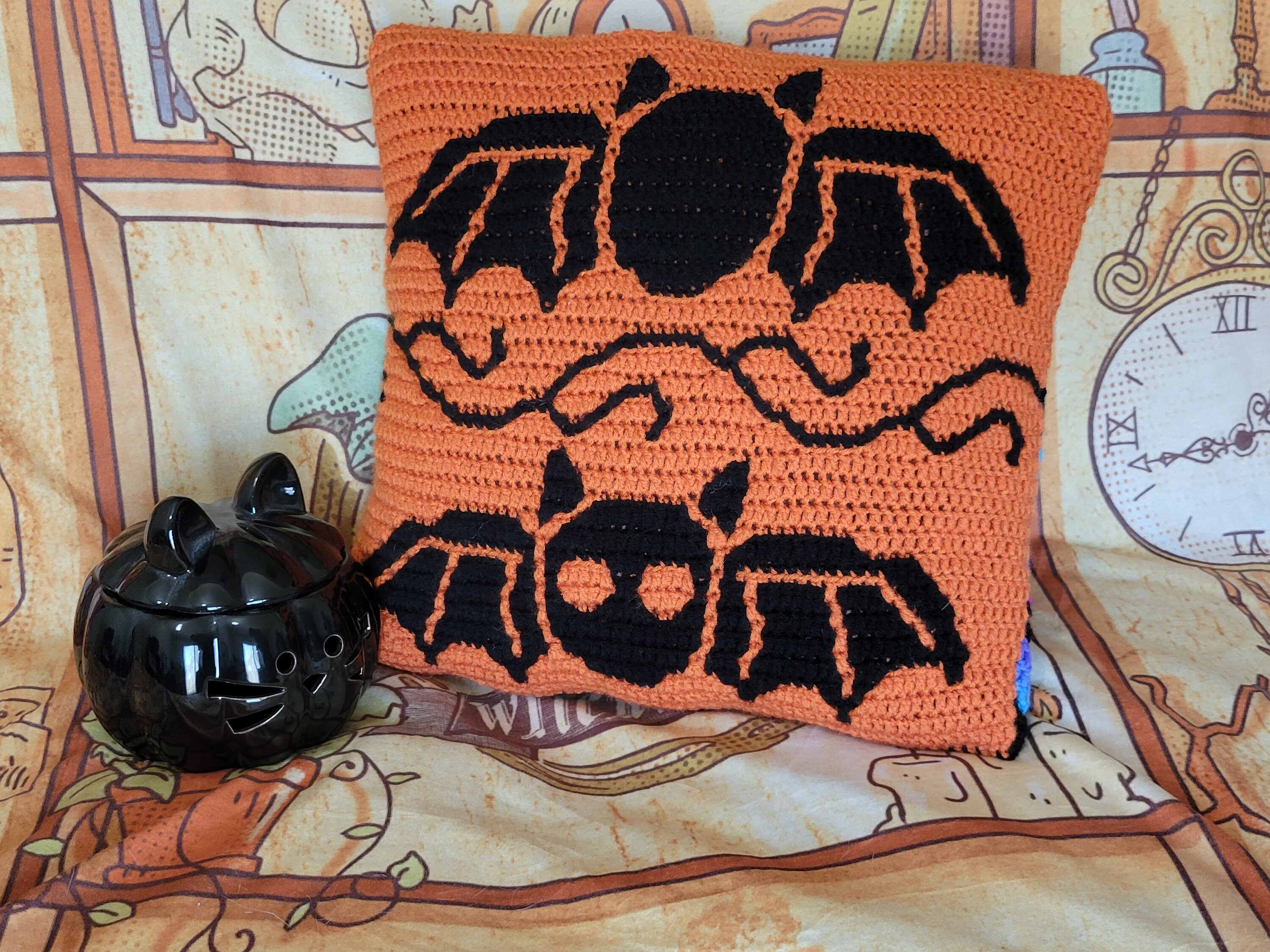 Bats Pillow Mosaic Crochet PDF Pattern - Etsy