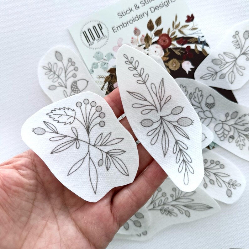 Fall Floral Hand Embroidery Pattern, Floral Border Stick and Stitch ...