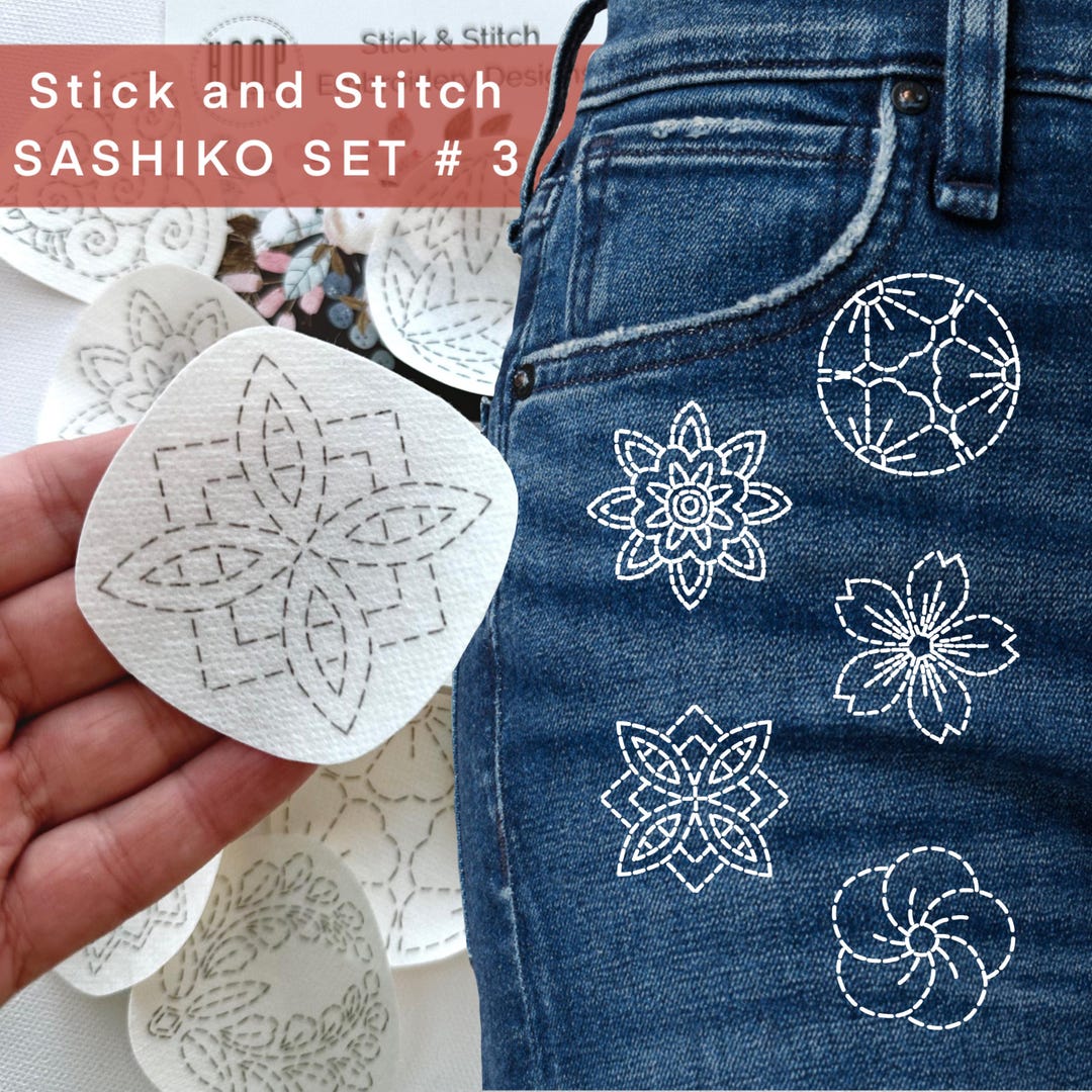 Stick and Stitch Visible Mending, Sashiko Embroidery Patch Repair, Peel ...