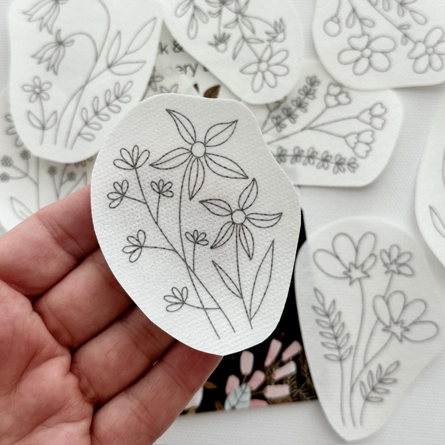 Floral Stick and Stitch Embroidery Pattern, Botanical Embroidery ...