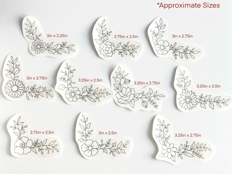 Floral Corners Stick and Stitch Embroidery Patterns Border - Etsy