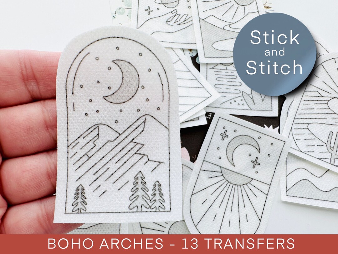 Boho Arches Hand Embroidery Pattern, Stick and Stitch Transfer Patch ...