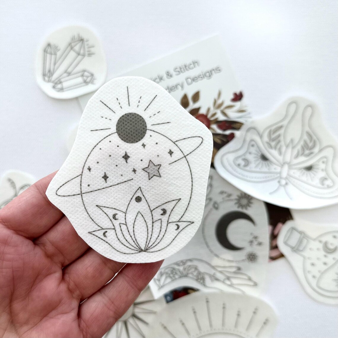 Moons and Magic Embroidery Design, Printable Stick and Stitch ...