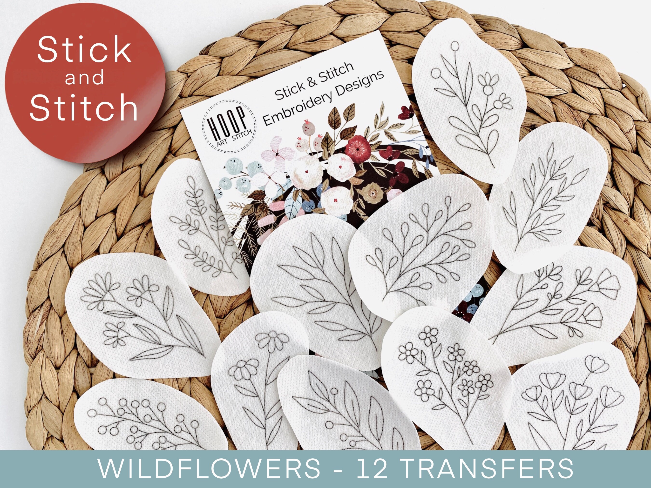 Wildflowers Stick and Stitch Embroidery Patterns Peel and - Etsy