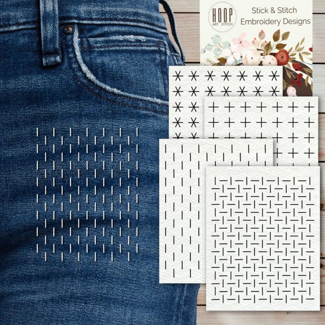 Stick and Stitch Visible Mending, Sashiko Embroidery Patch Repair, Peel ...