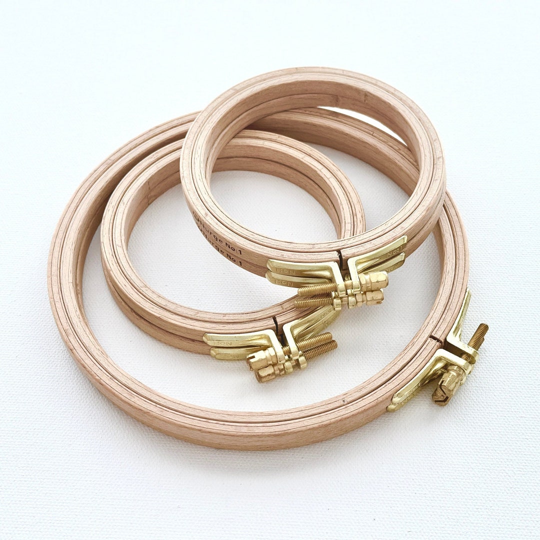 Nurge Beechwood Embroidery Hoops, 4", 6", Needlework and Cross Stitch ...