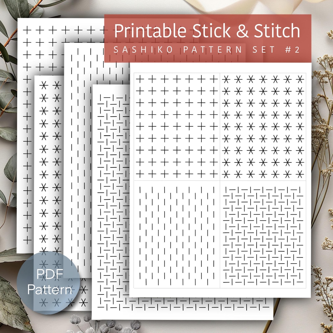 Stick and Stitch Visible Mending, Sashiko Embroidery Patterns, Peel and ...
