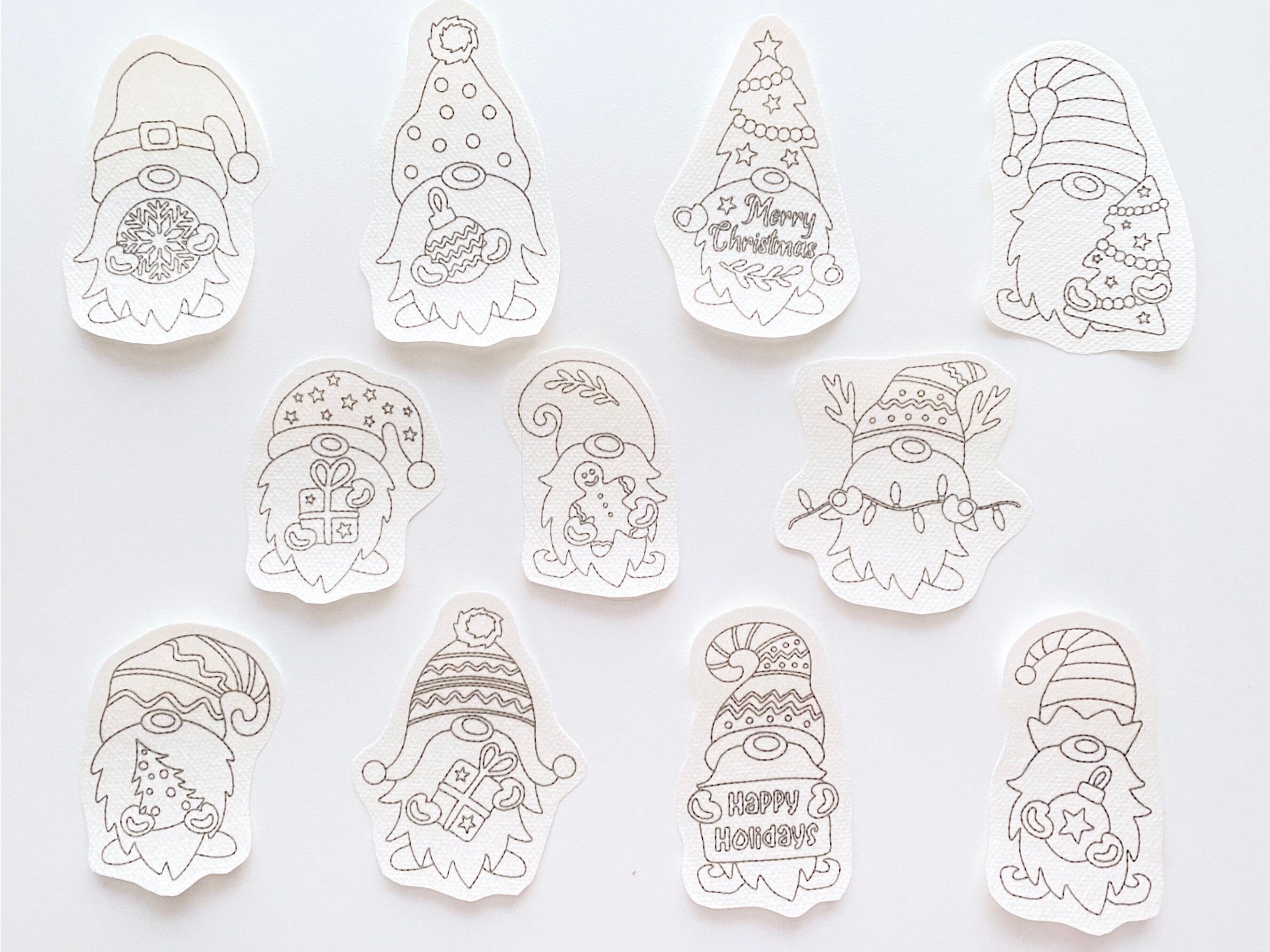 Christmas Gnomes Stick and Stitch Embroidery Patterns - Etsy