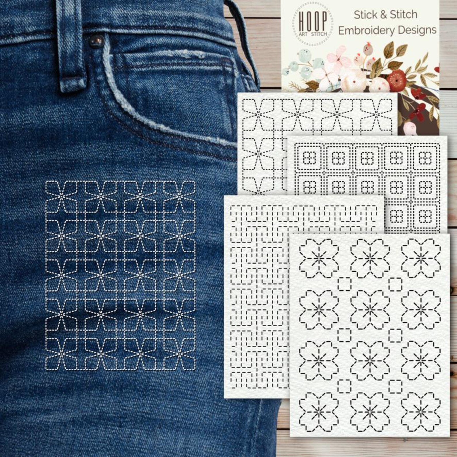 Stick and Stitch Visible Mending, Sashiko Embroidery Patch Repair, Peel ...