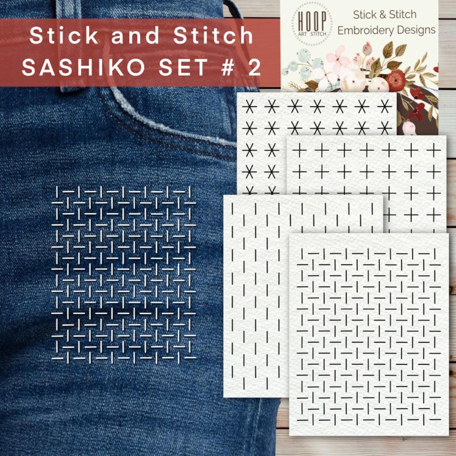 Stick and Stitch Visible Mending, Sashiko Embroidery Patterns, Peel and ...