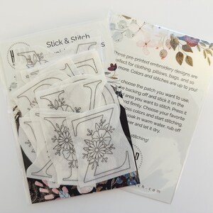 Alphabet Hand Embroidery Pattern, Floral Stick and Stitch Transfer ...