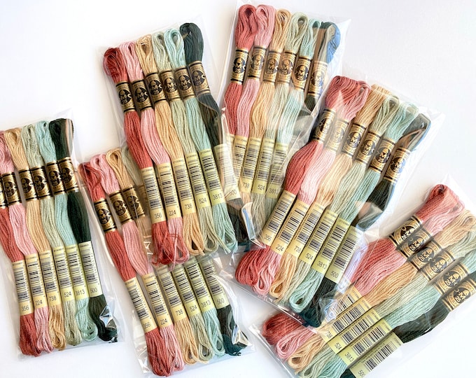 Hand Dyed Embroidery Thread Pack 10 Colours Pastels Collection - Etsy