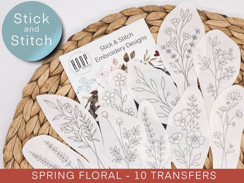 Spring Floral Hand Embroidery Pattern Stick and Stitch - Etsy