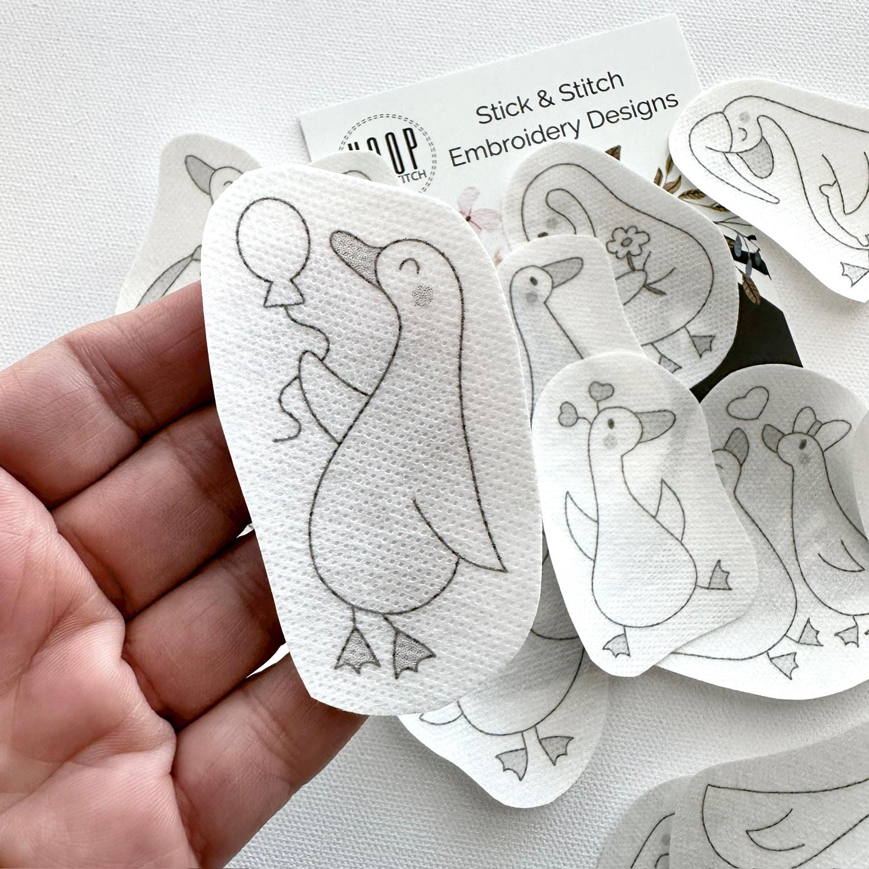 Stick and Stitch Goose With Hearts, Embroidery Valentine’s Day Pattern ...
