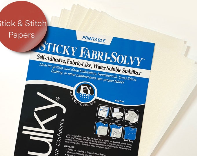 Sulky Solvy Lightweight Water Soluble Stabilizer 20in X 1 Yd 486-01 - Etsy