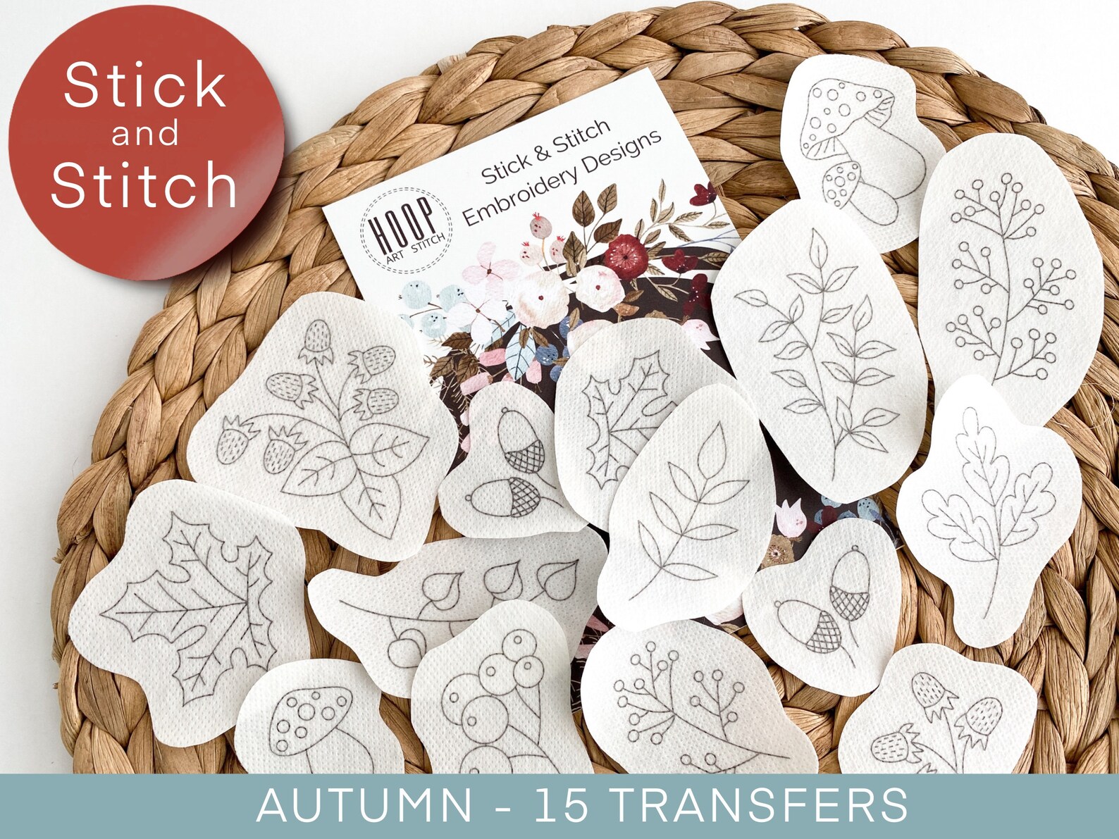 Autumn Stick and Stitch Embroidery Pattern Fall Flowers - Etsy