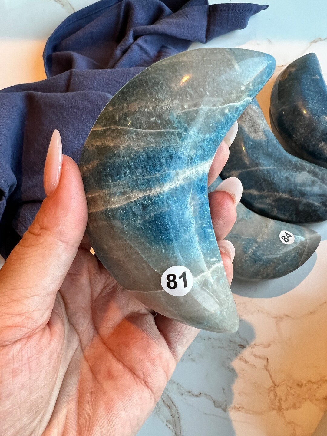 Trolleite Moon Carving | Trolleite | Crystal Carving | Moon Shaped ...