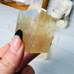 Honey Optical Calcite Chunks Iceland Spar Rhomboid Optical Calcite Chunks Metaphysical Crystals ...