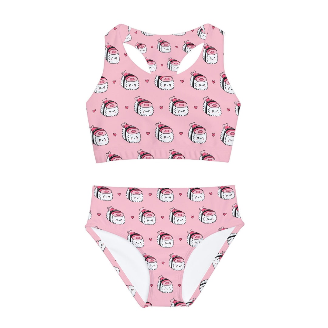 Cute Kawaii Sushi Girls Two Piece Swimsuit, Girls Swimsuit, Girls ...