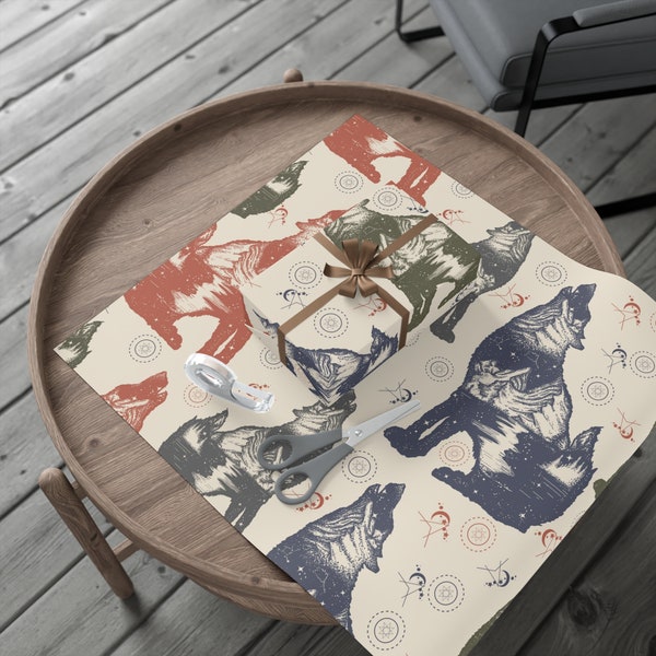 Wolf Wrapping Paper - Etsy