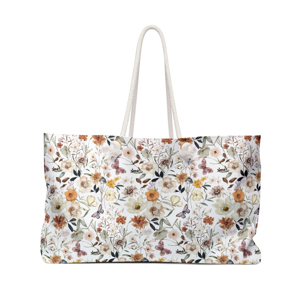 Spring Watercolor Wildflowers Weekender Bag, Travel Bag, Weekender Bag ...