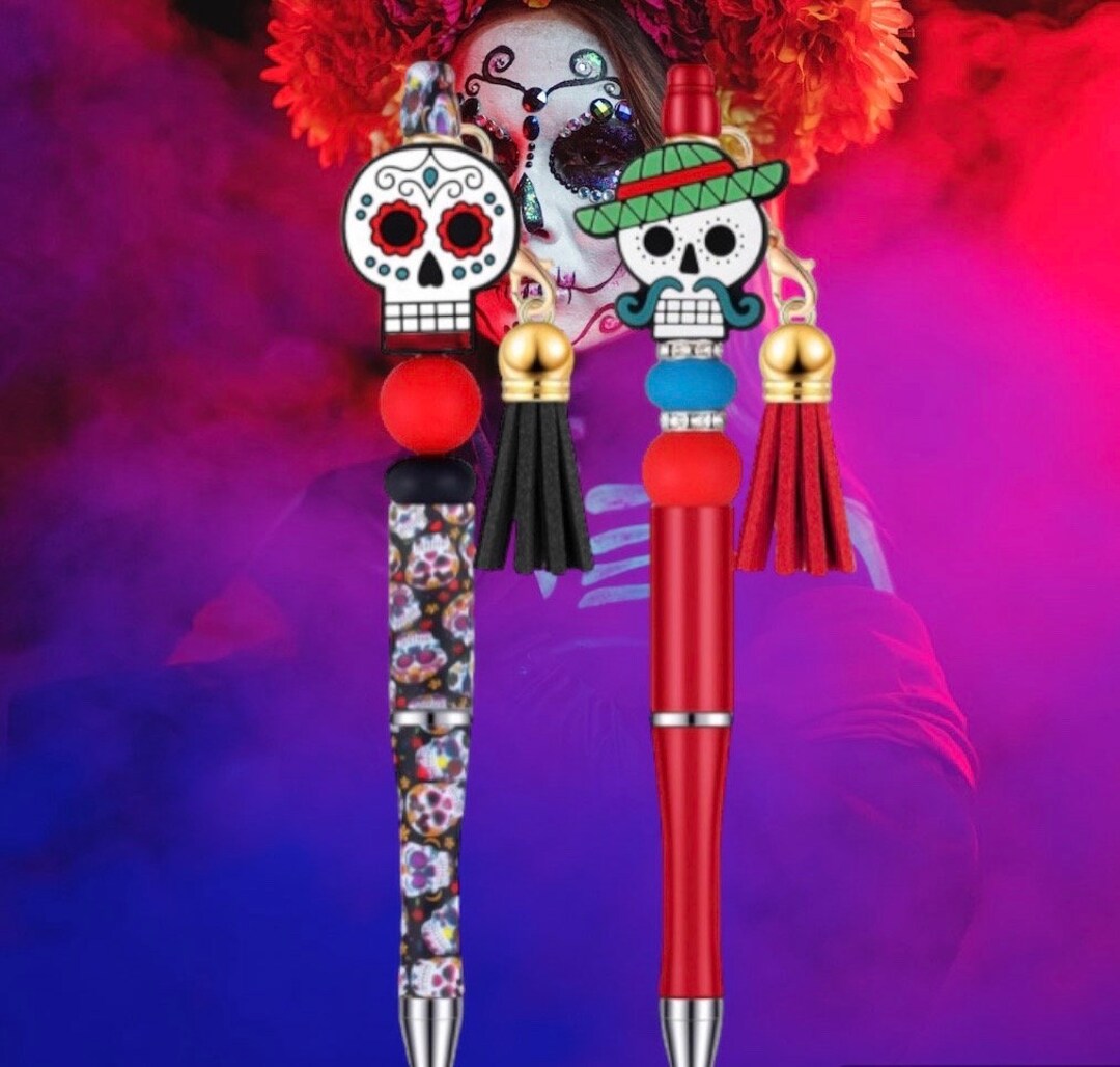 Day of the Dead Beaded Pens| Skulls| Party Favor| Office Supplies ...