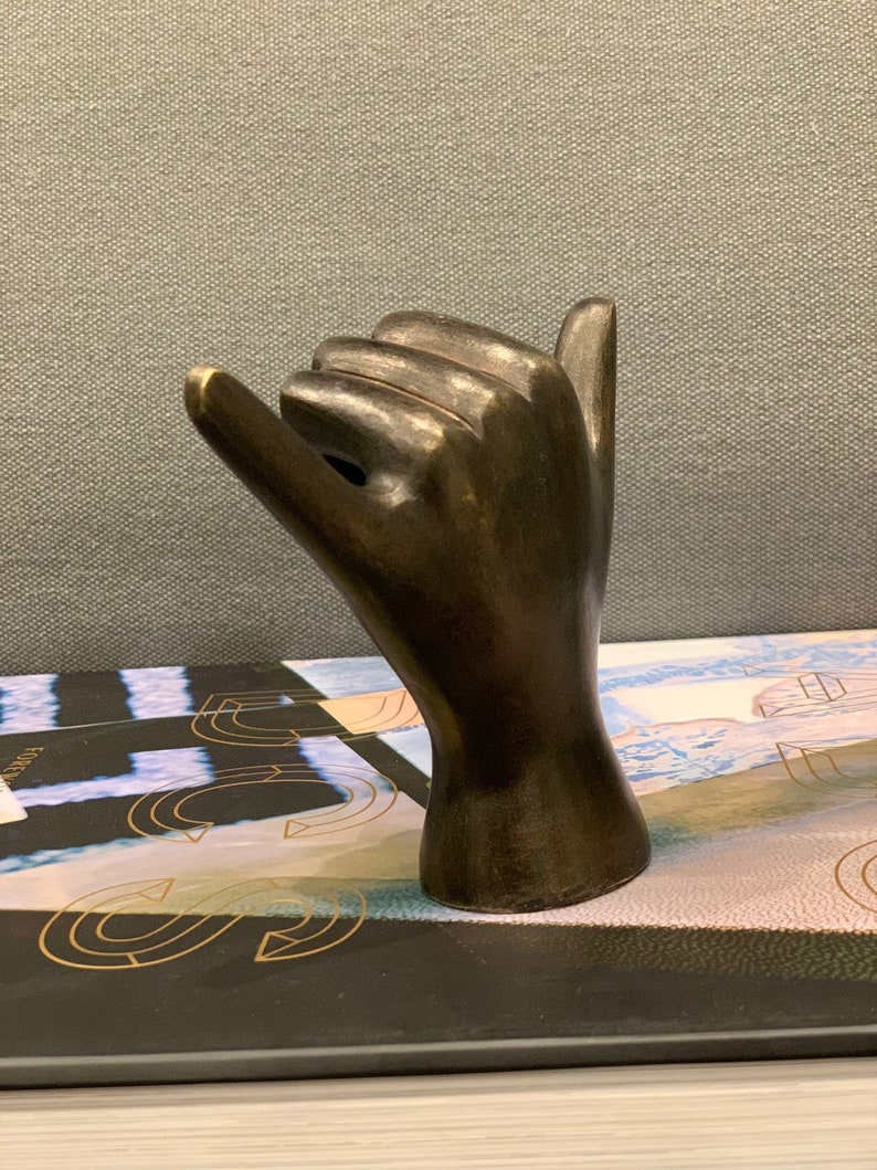 Gnarly Hand Gesture Sculpture Handmade Ring Holder Bronze Hands Statue ...