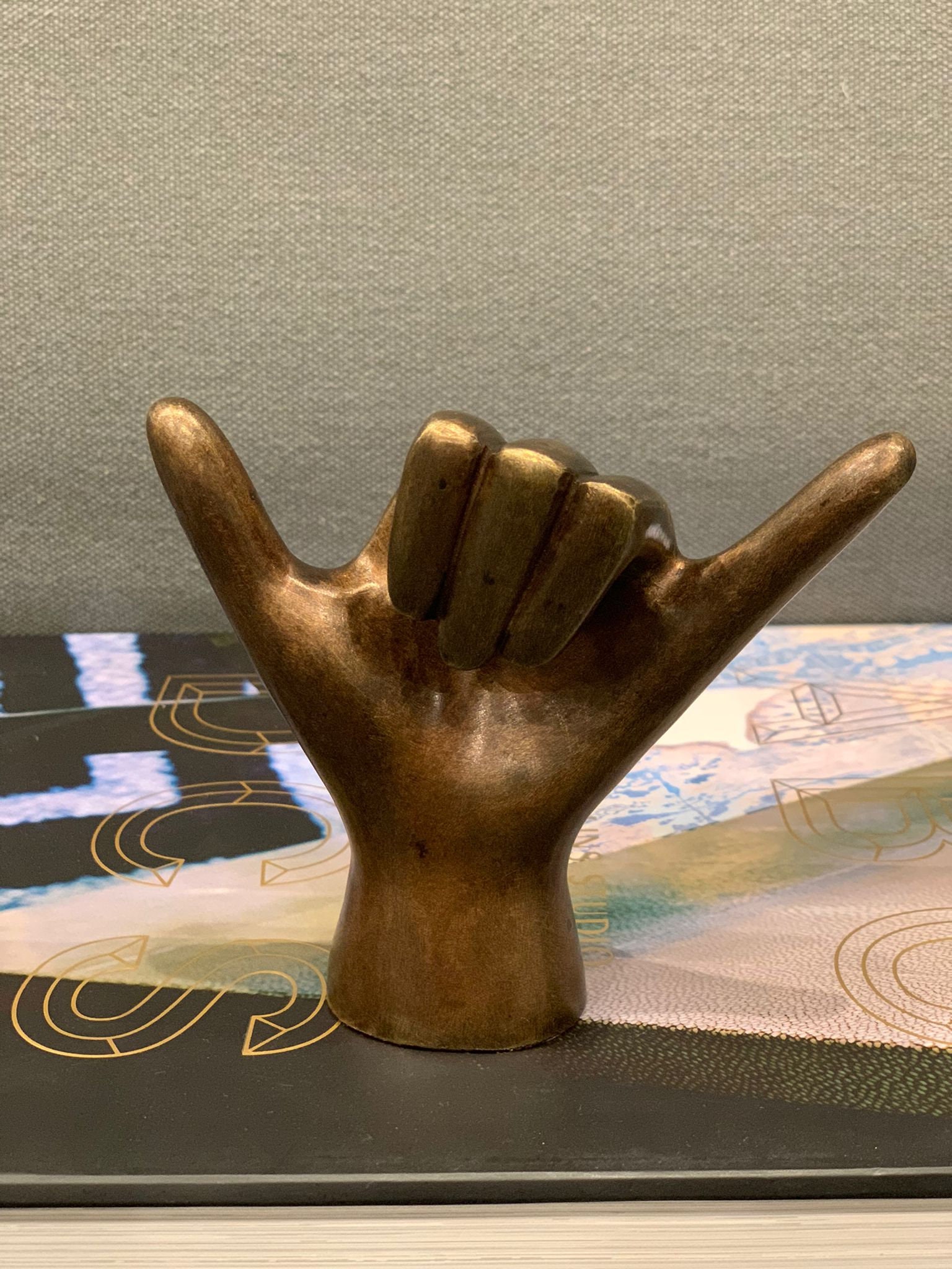 Gnarly Hand Gesture Sculpture Handmade Ring Holder Bronze Hands Statue ...