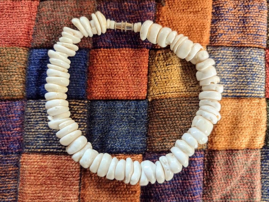 Vintage Authentic Pooka Shell Bead Necklace White 8.5 - Etsy