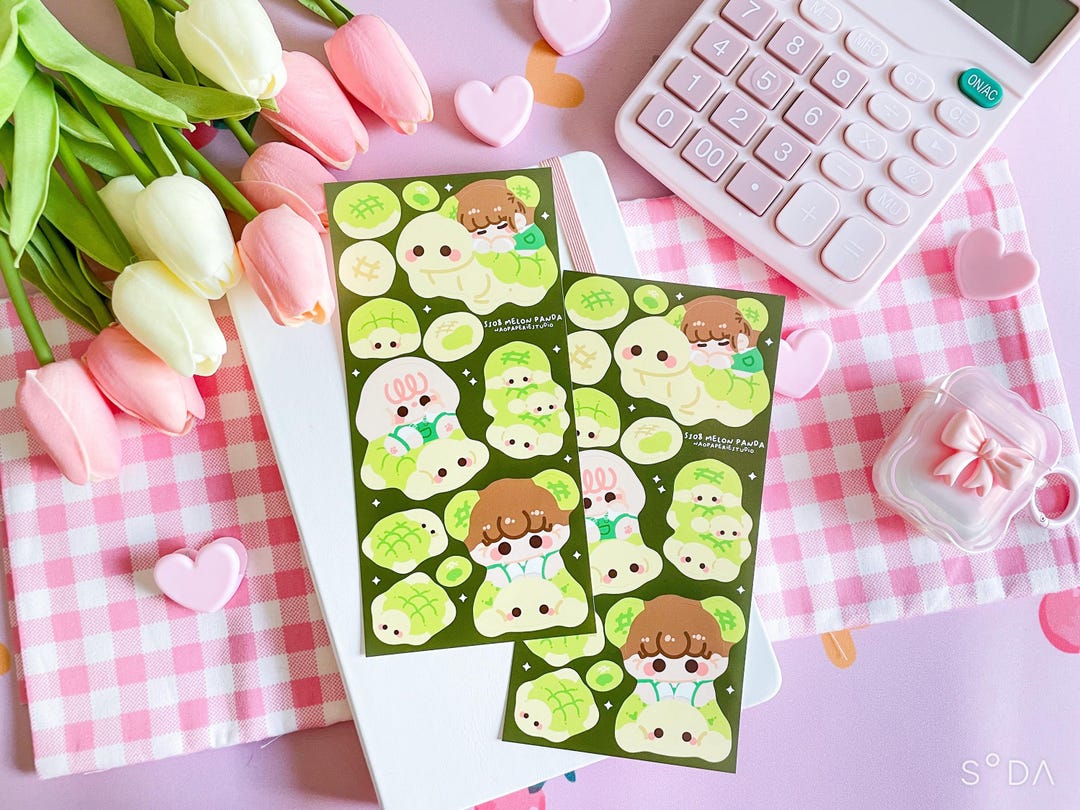 Melon Pan Sticker Sheet | Cute Journal and Deco Stickers - Etsy