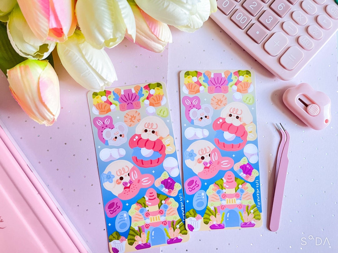 Mermaid Theme Sticker Sheet | Cute Journal and Deco Stickers - Etsy