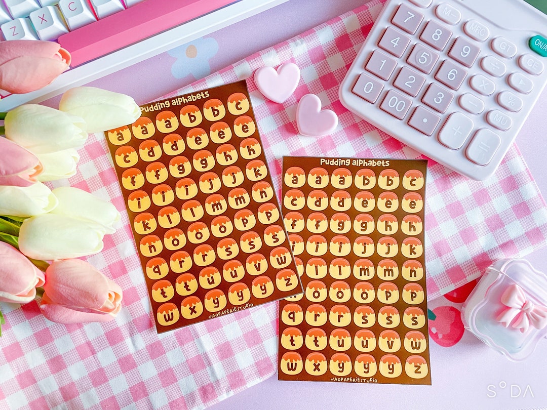 Pudding Alphabets Sticker Sheet Cute Journal and Deco Stickers - Etsy