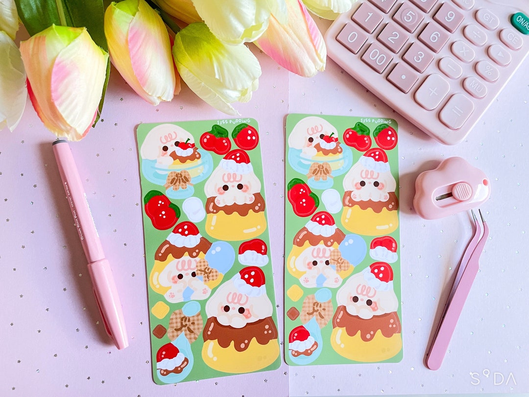 Pudding Sticker Sheet | Cute Journal and Deco Stickers - Etsy