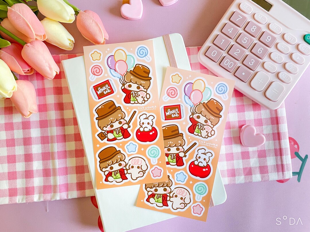 Cute Willy Wonka Sticker Sheet | Cute Journal and Deco Stickers - Etsy
