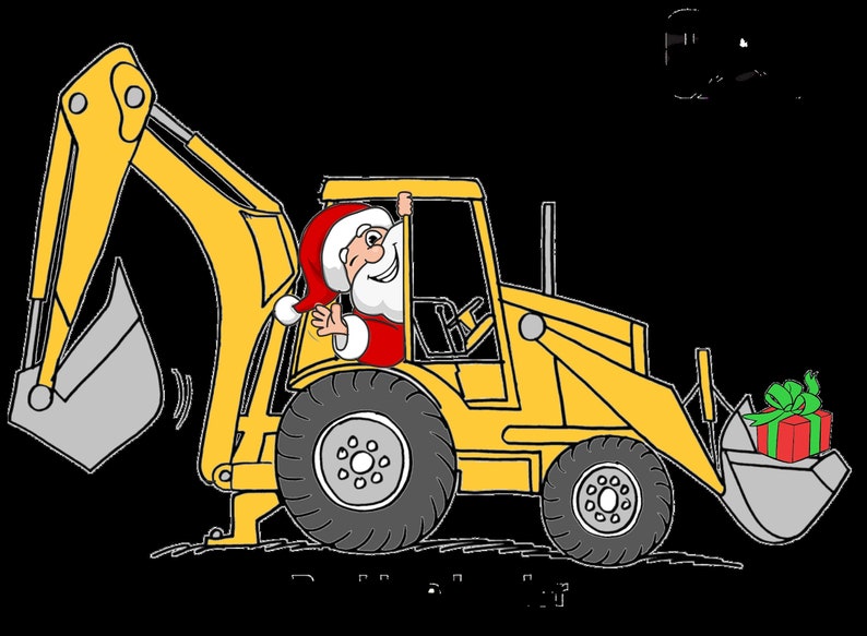 Santa Claus Backhoe, SVG, Digger, Heavy Equipment, Christmas, Digital ...