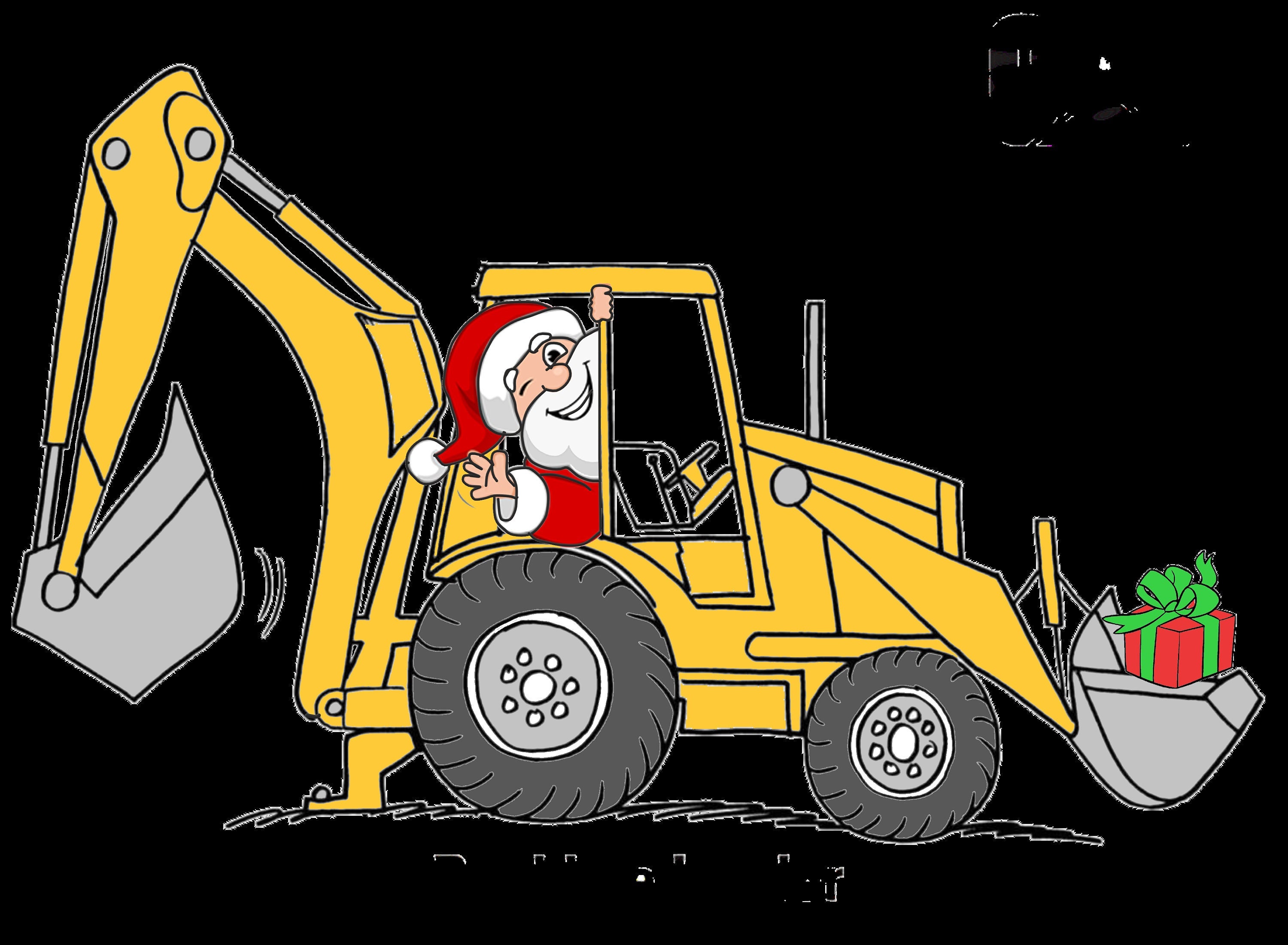 Santa Claus Backhoe, SVG, Digger, Heavy Equipment, Christmas, Digital ...