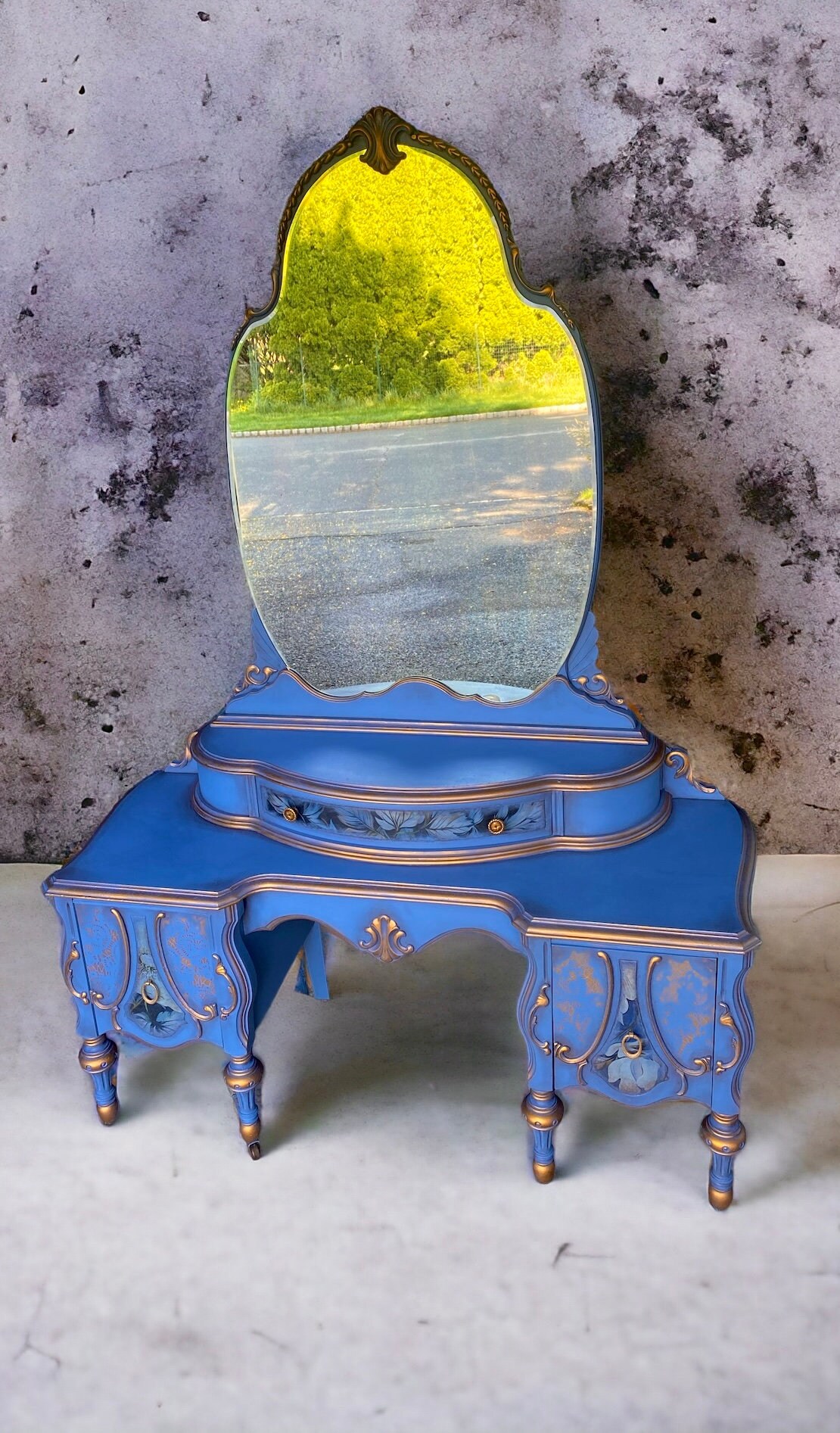 Beautiful Cobalt Blue Vanity With Chair - Etsy