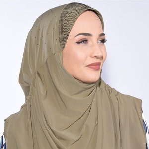 Stone Pleated Hijab Islamic Clothing Turkish Dresses Modest Fashion ...