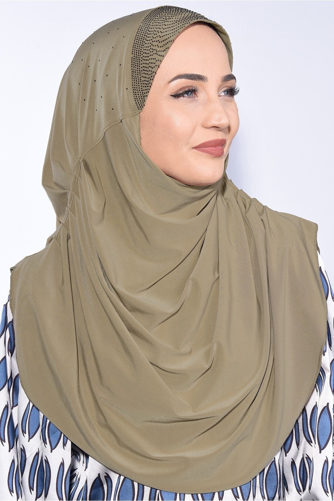 Stone Pleated Hijab Islamic Clothing Turkish Dresses Modest Fashion ...
