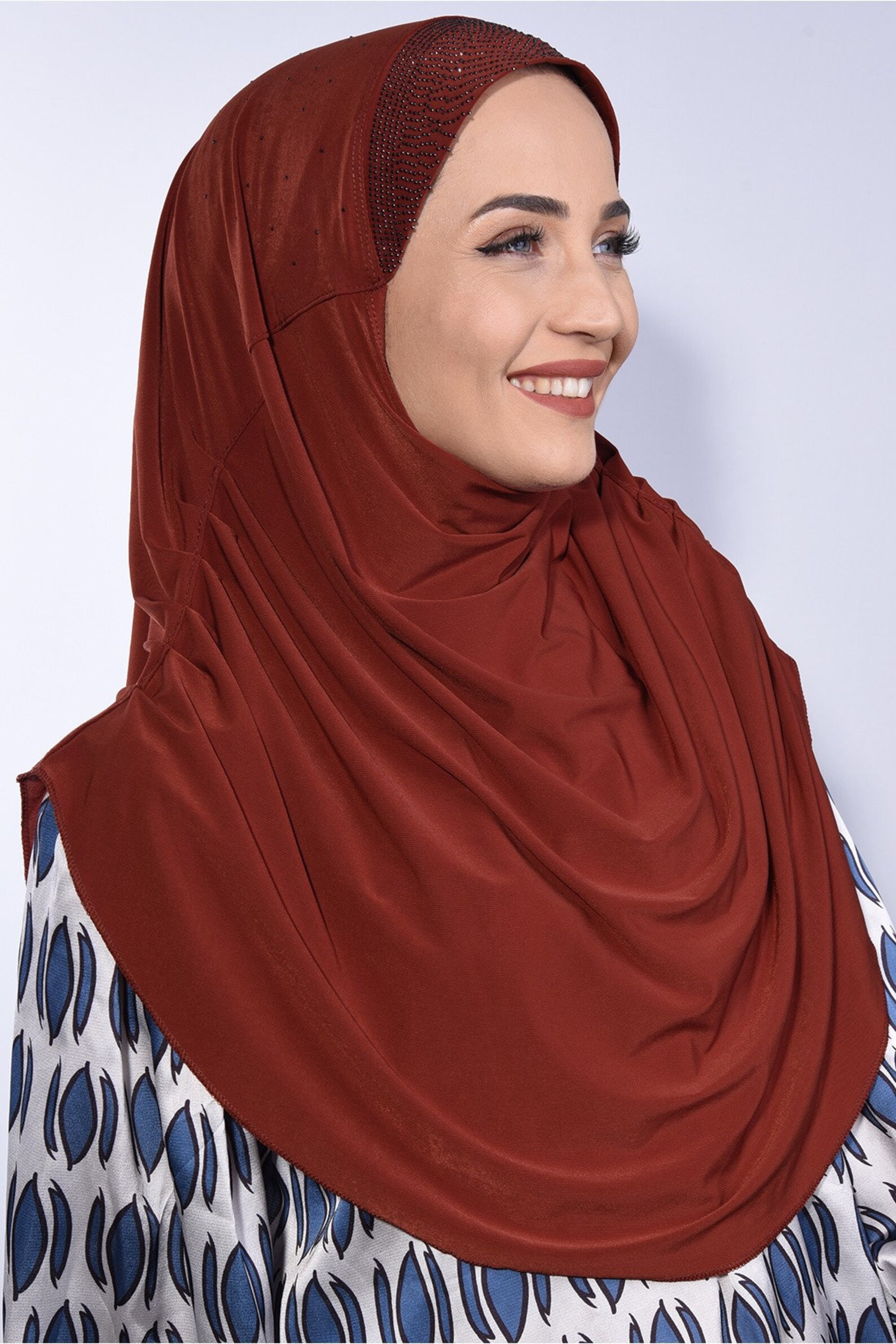 Stone Pleated Hijab Islamic Clothing Turkish Dresses Modest Fashion ...