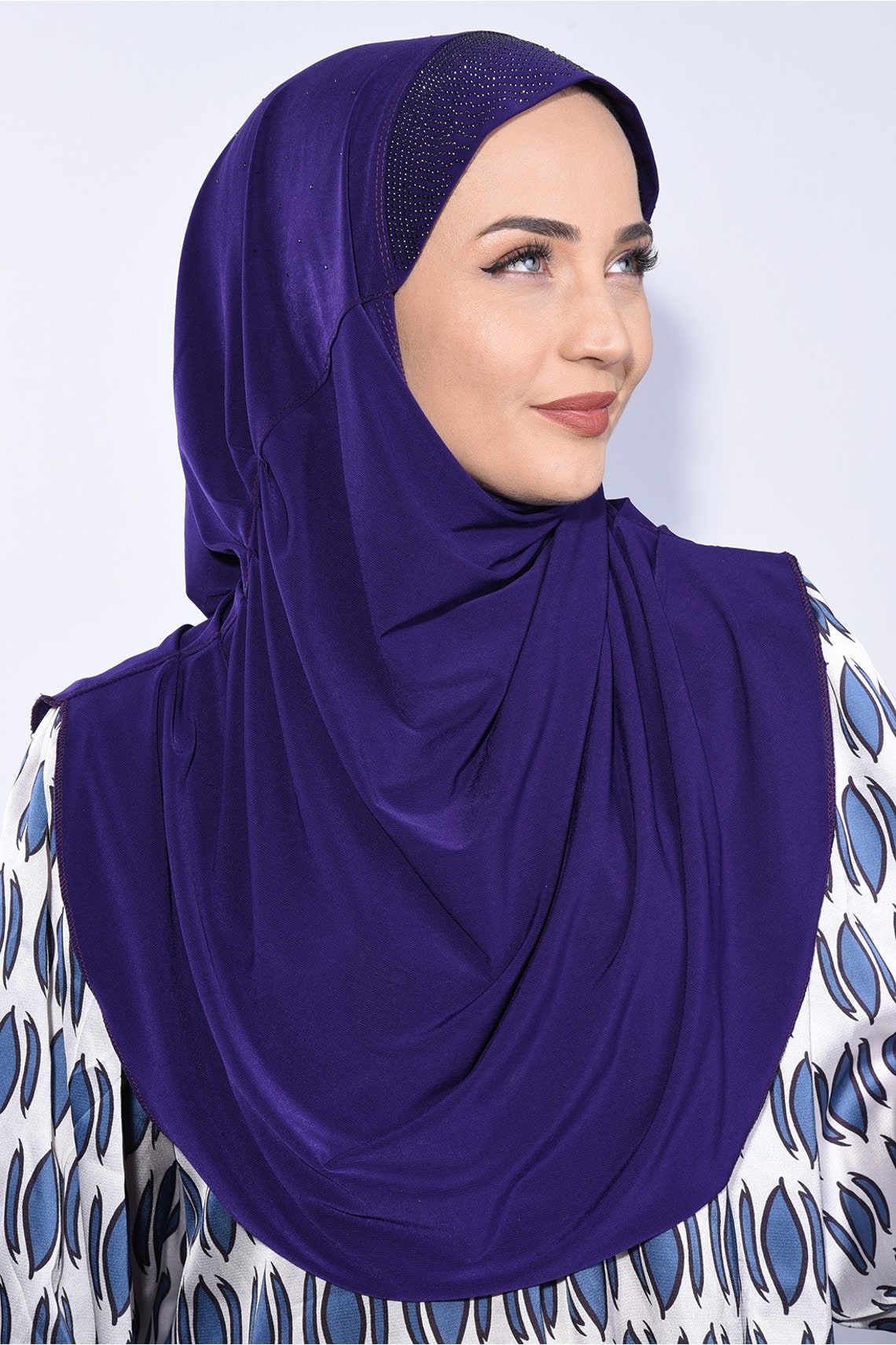 Stone Pleated Hijab Islamic Clothing Turkish Dresses Modest Fashion ...