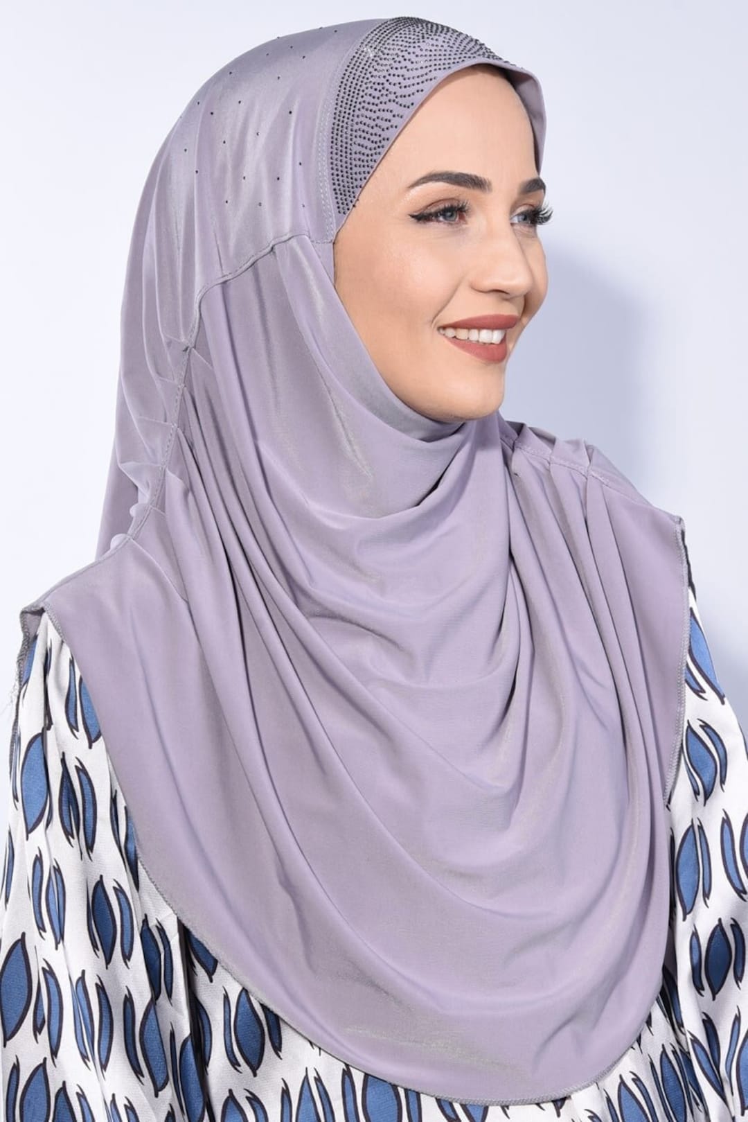 Stone Pleated Hijab Islamic Clothing Turkish Dresses Modest Fashion ...