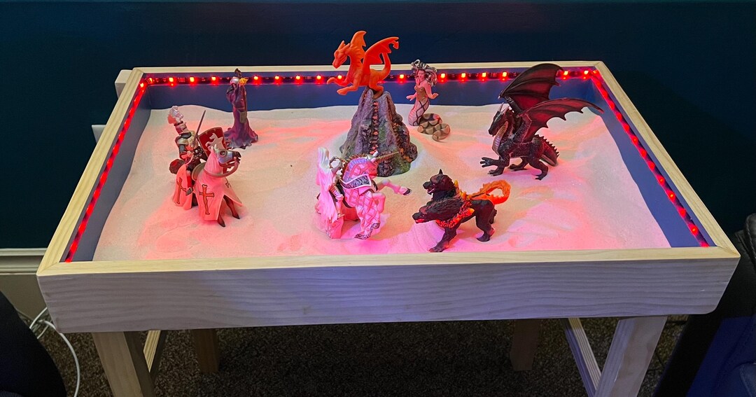 LED Sand Tray Table With Cart, LID, and Wheels - Etsy