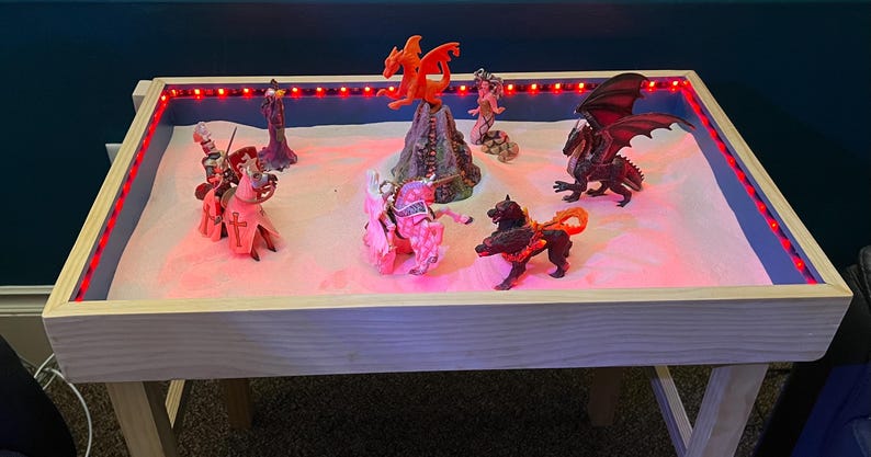 LED Sand Tray Table With Cart, LID, and Wheels - Etsy