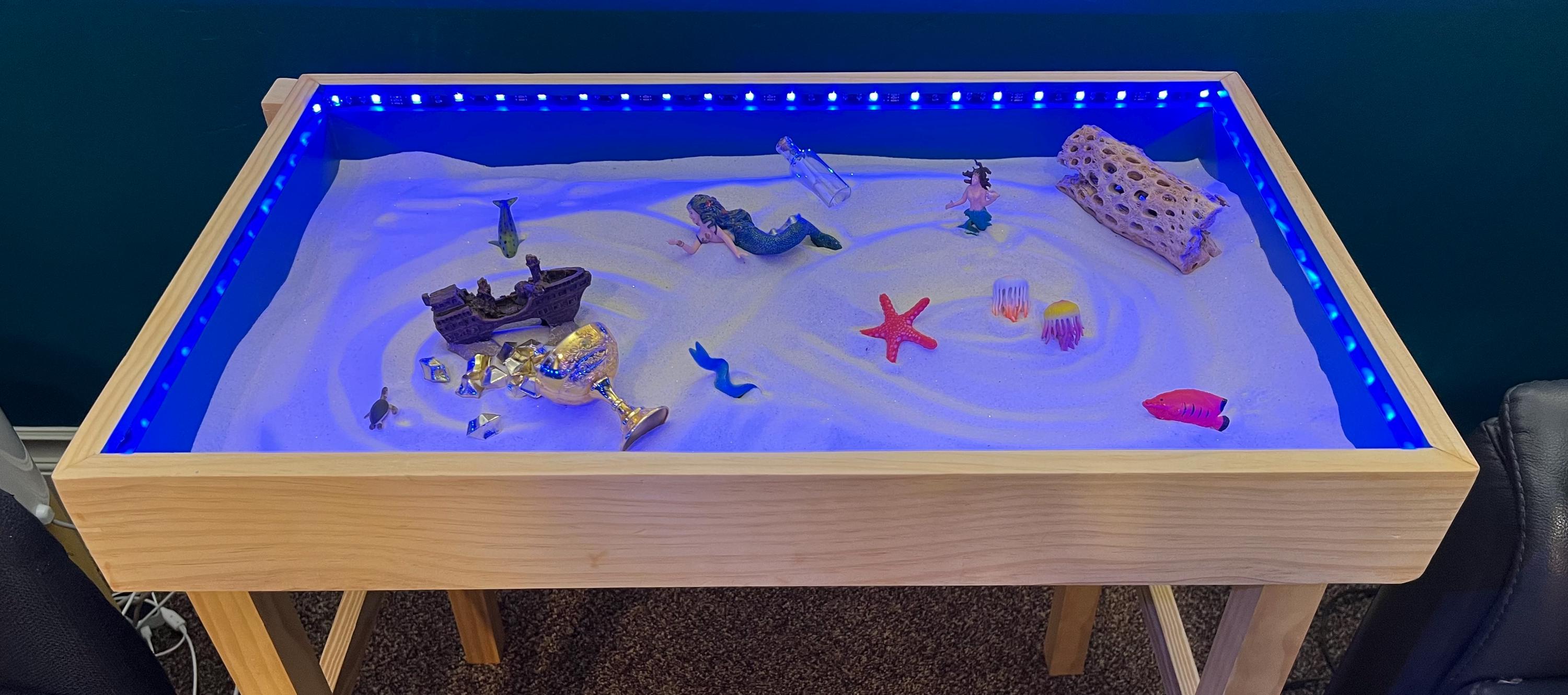 LED Sand Tray Table With Cart, LID, and Wheels - Etsy