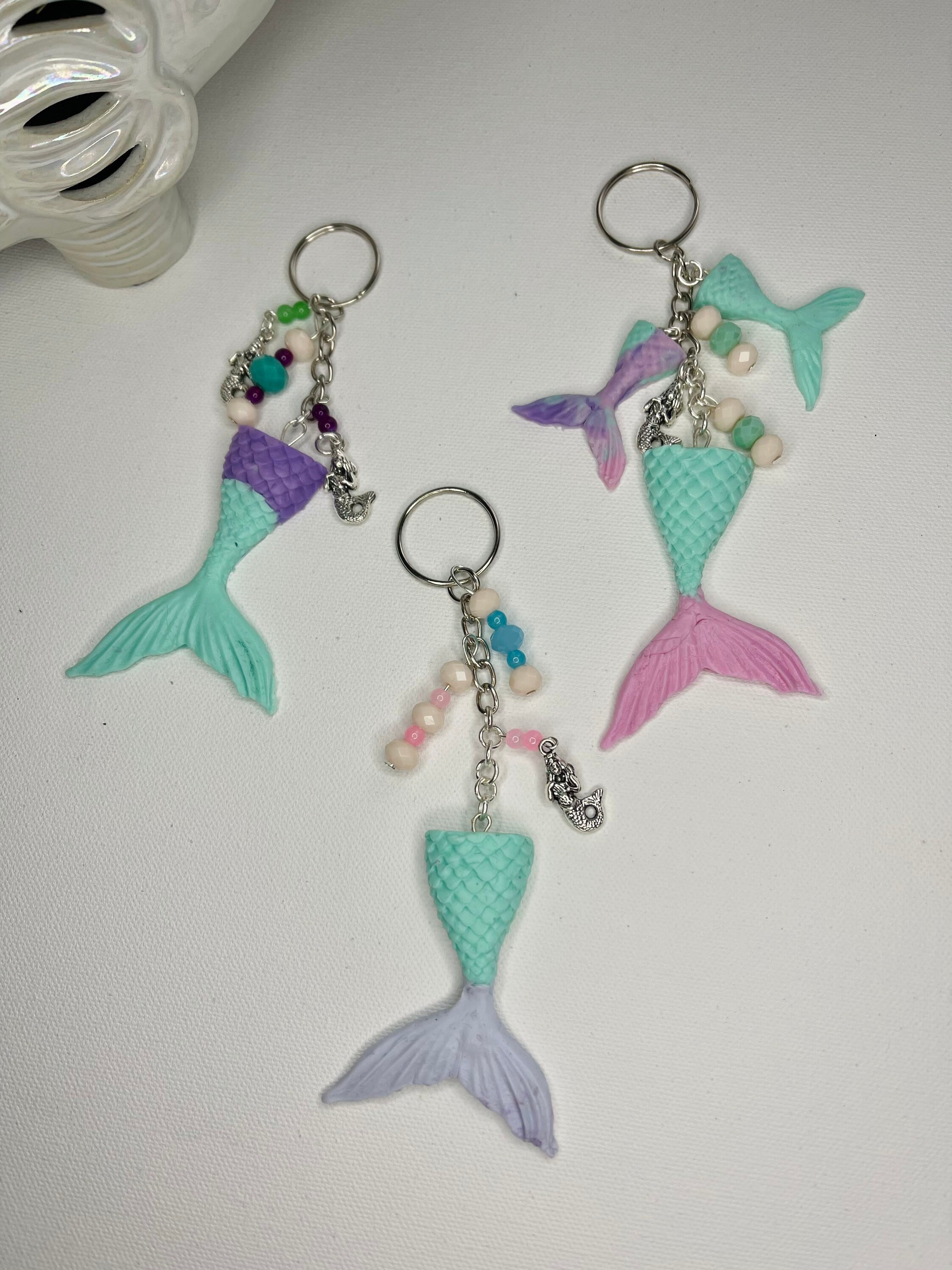 Mermaid Tail Keychains Pastel Colors - Etsy