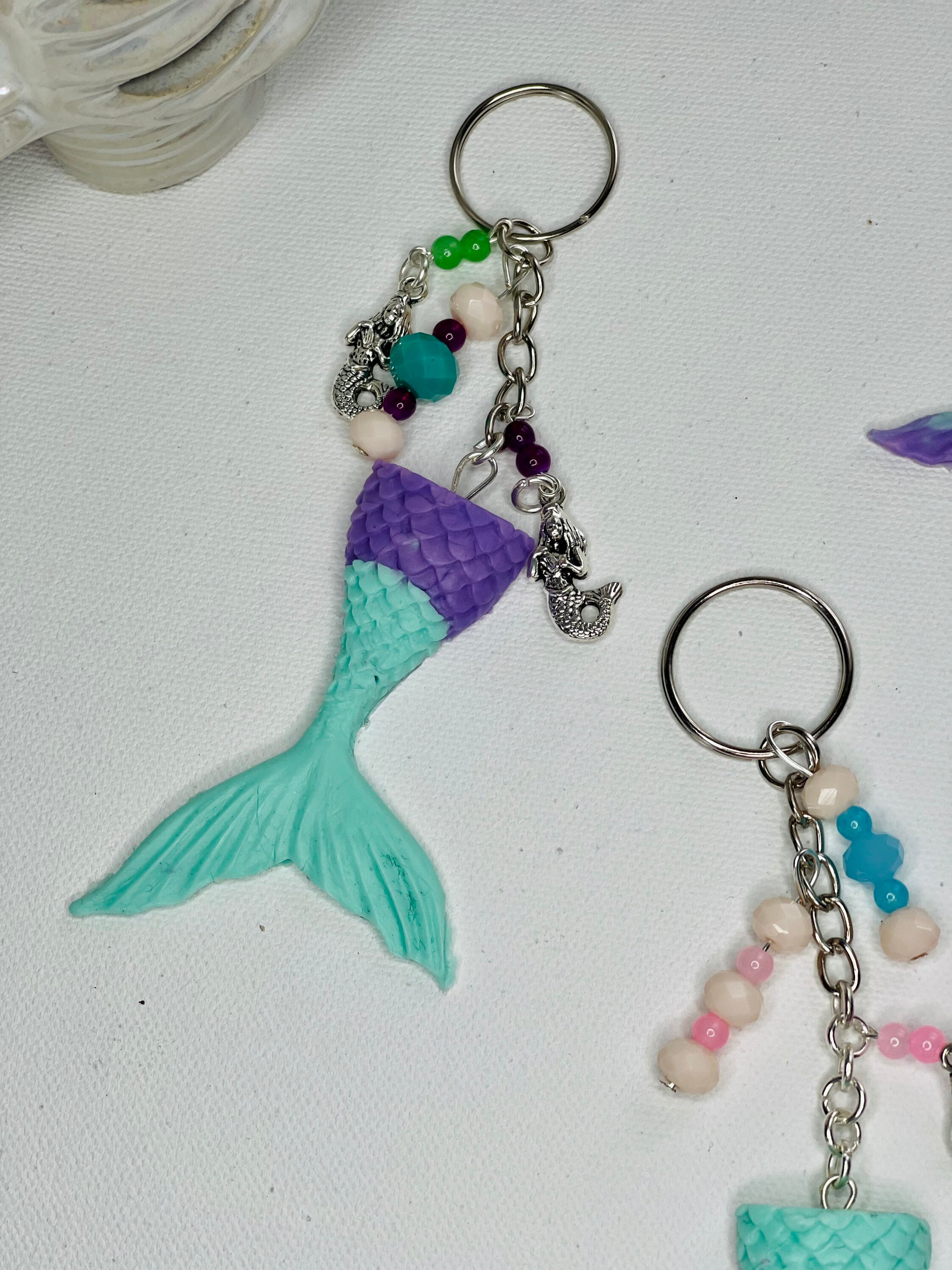 Mermaid Tail Keychains Pastel Colors - Etsy