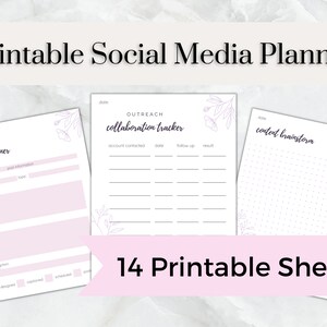 Social Media Printable Planner - Tracker for Social Media - Instagram ...