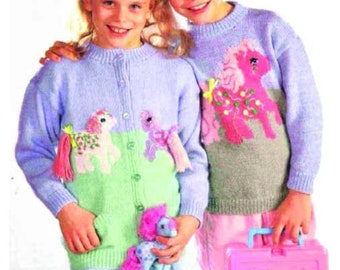 Vintage Pattern My Little Pony Jumper and Cardigan Knitting Pattern PDF ...