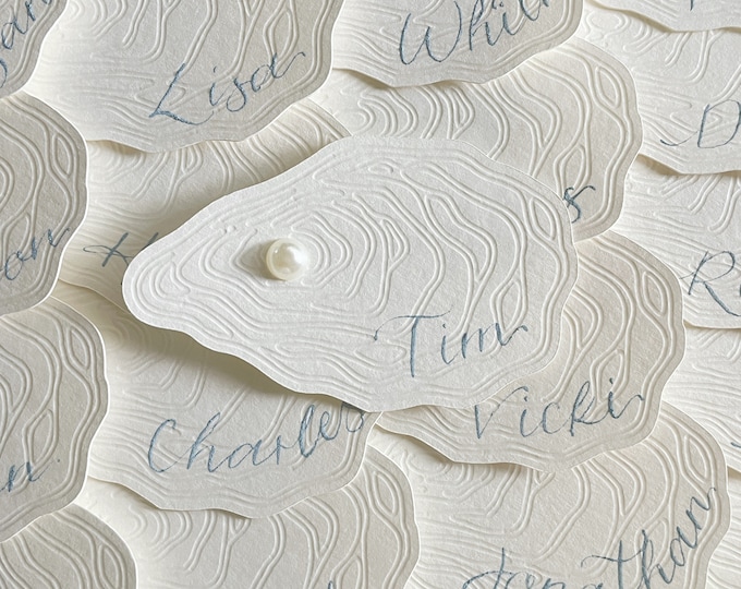 Handwritten PEARL Place Cards | Calligraphy Place Cards | Bridal | Name ...
